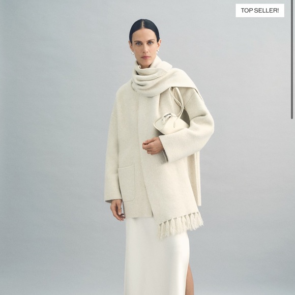 Mango | Jackets & Coats | Mango Cream Jacket And Scarf Set | Poshmark